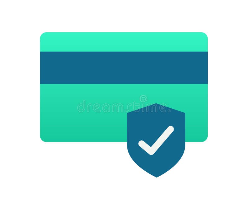 Secure Credit Card Transaction Single Isolated Icon with Gradient Style ...