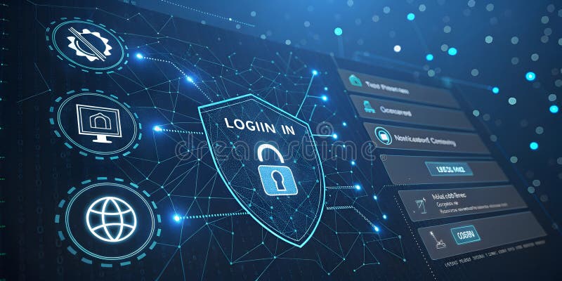 Secure Cyber Security Network with Padlock Icon, Cybersecurity and Information Technology ...