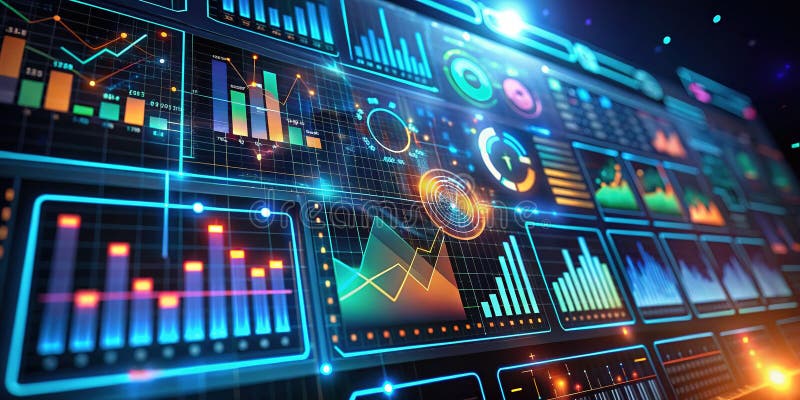 Secure Data Analytics Dashboard for Business Insights a Glowing ...