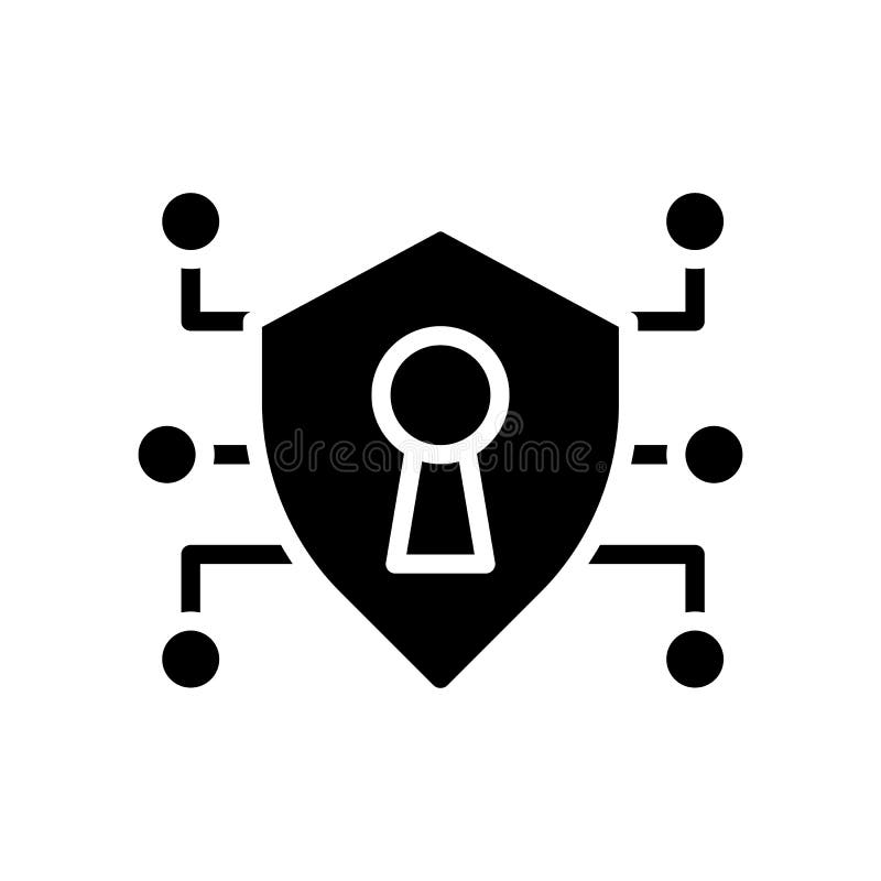 Secure Data Black Glyph Icon Stock Vector - Illustration of safety ...