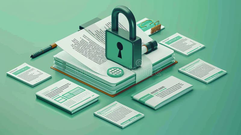 Secure Data Book stock illustration. Illustration of protection - 326455555