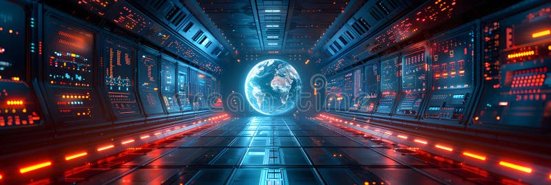 Secure Data Center Hub: Encryption and Global Connectivity Stock ...