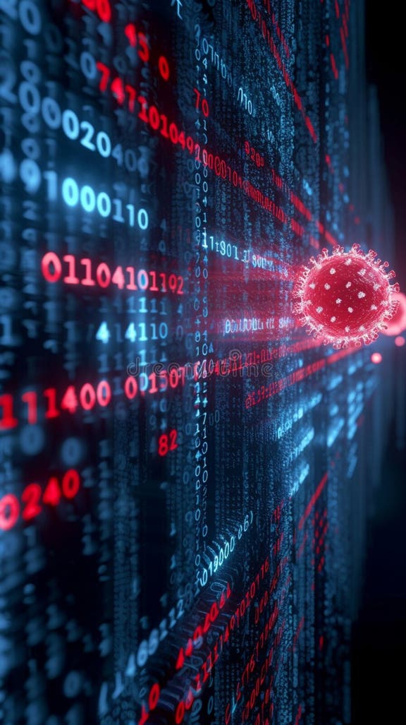 Secure Data Concept Encryption, Digital Binary, and Computer Virus ...