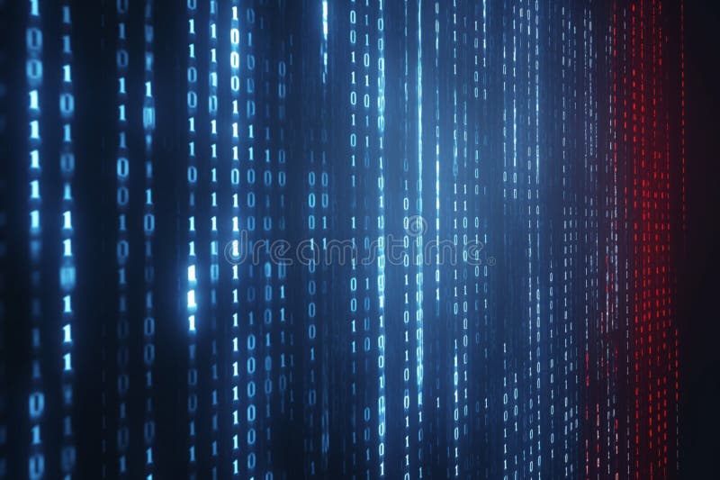 Secure Data Encryption Portrayed Through Digital Binary And Computer