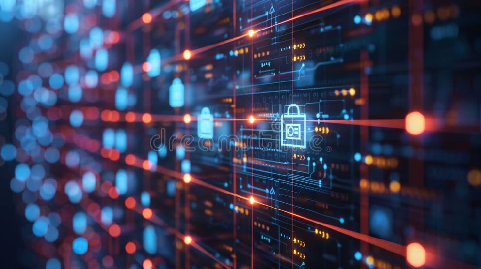 Secure Data Encryption and Privacy Shields for Compliance and Governance Technology. Stock ...