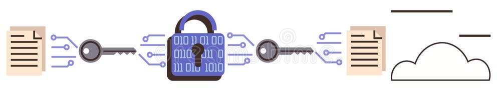 Secure Data Encryption Process with Lock, Keys, Documents, and Cloud ...