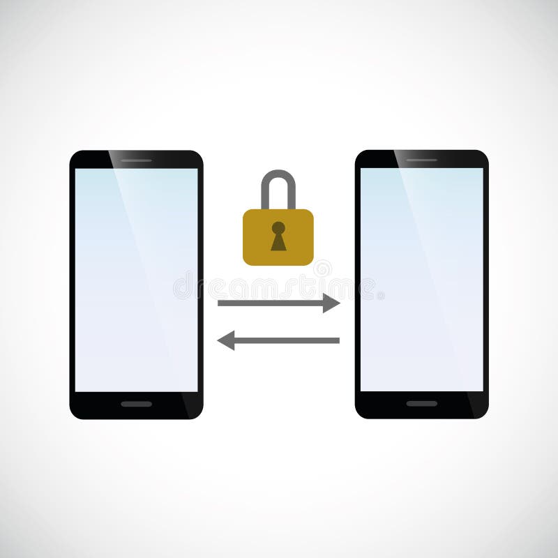 Secure Data Exchange between Two Smartphones Stock Vector ...