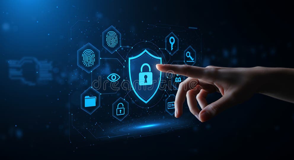 Cybersecurity Shield: Fingerprint Touch for Data Protection, Privacy ...