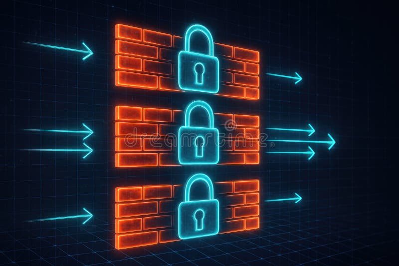 Secure Data Firewall Protection Network Security System Stock ...