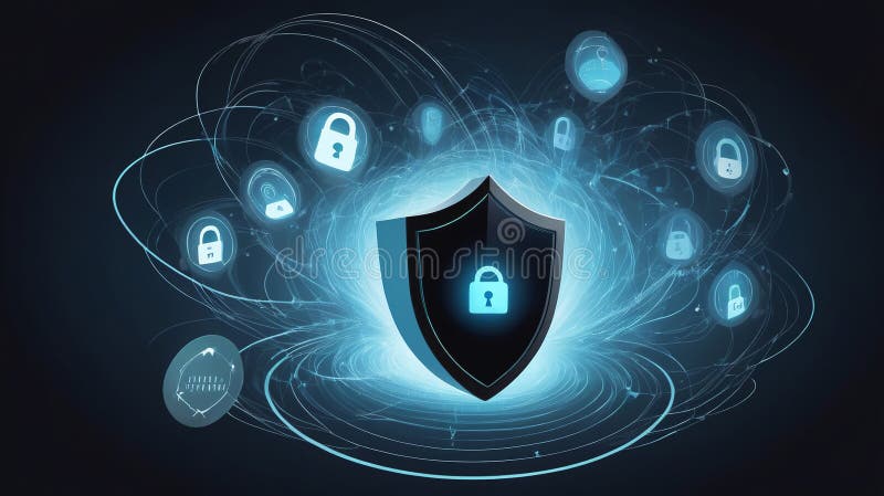 Secure Data Flow with Dynamic Lock Symbols Stock Illustration ...