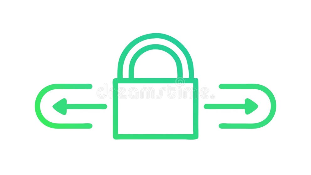 Secure Data Flow Icon. Encryption and Protection Symbol, Vector Design ...