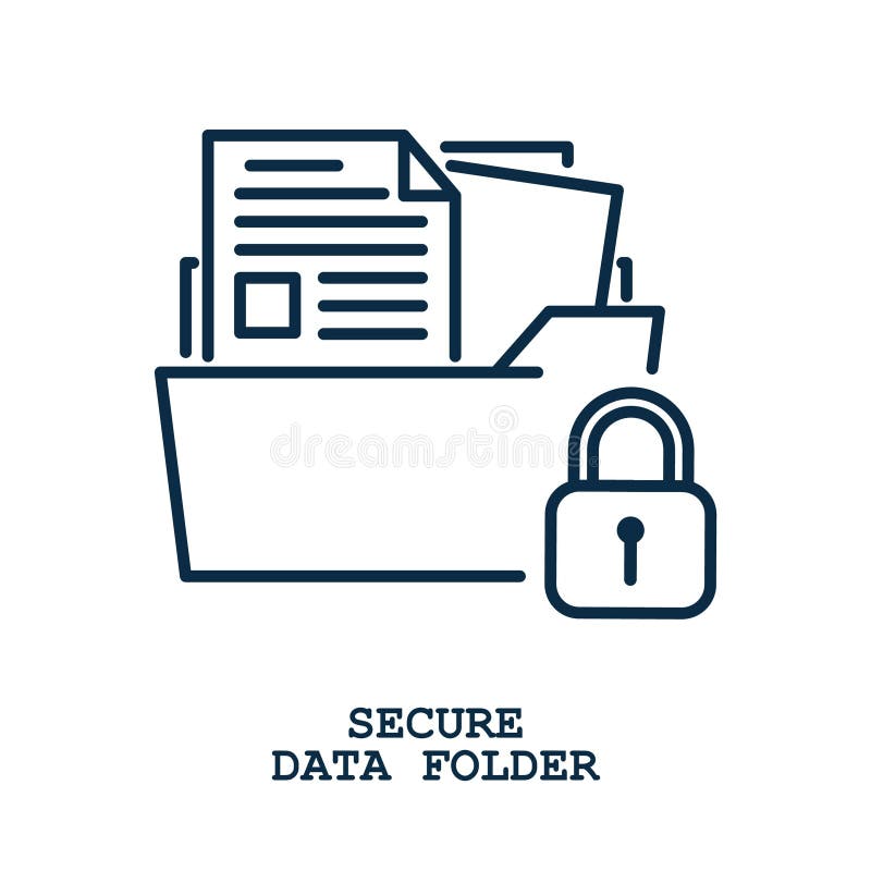 Secure Data Folder Concept. Vector Illustration Decorative Design Stock ...