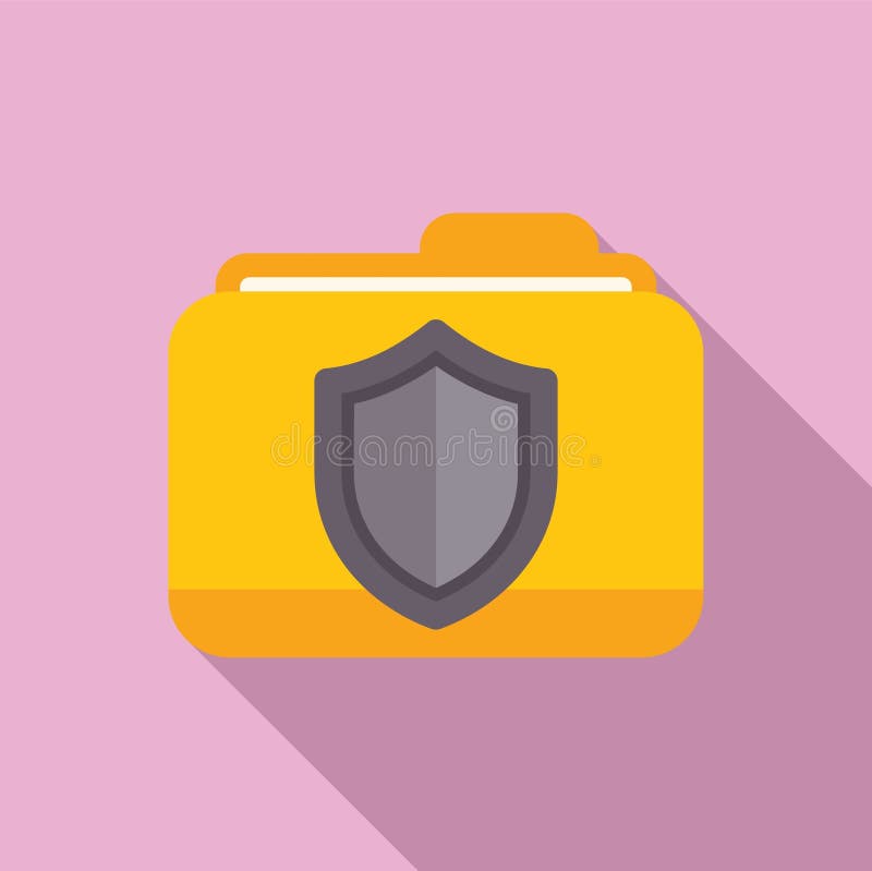 Secure Data Folder Icon on Pink Background Stock Vector - Illustration ...