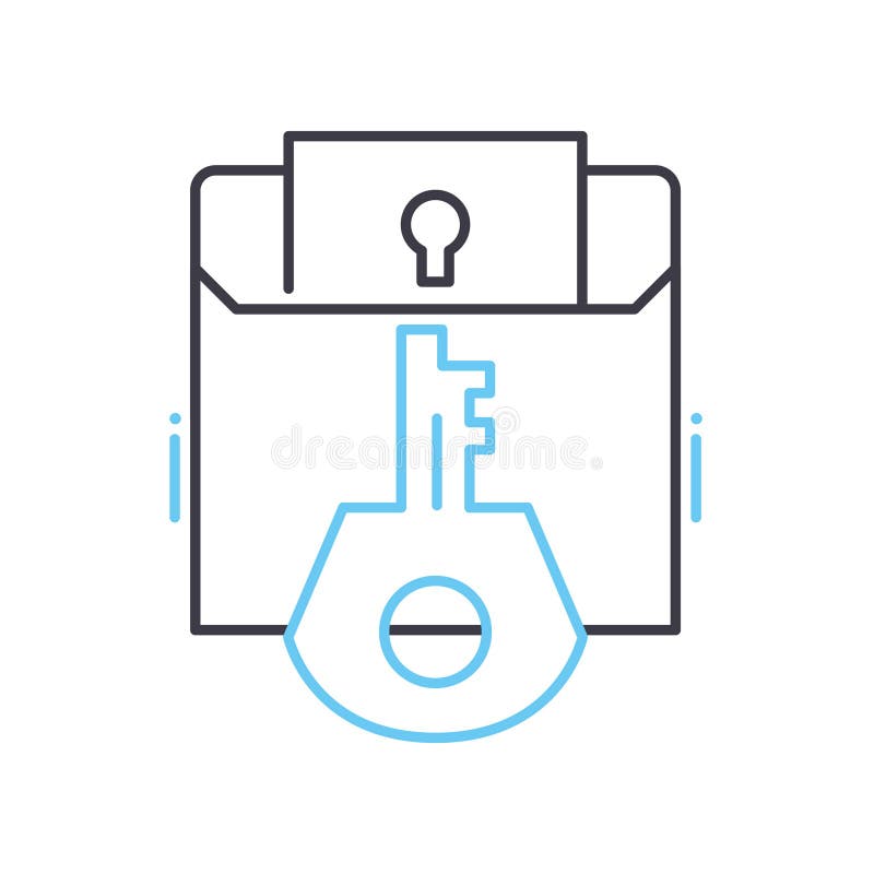Secure Data Folder Line Icon, Outline Symbol, Vector Illustration ... Secure Data Folder Line Icon, Outline Symbol, Vector Illustration ...