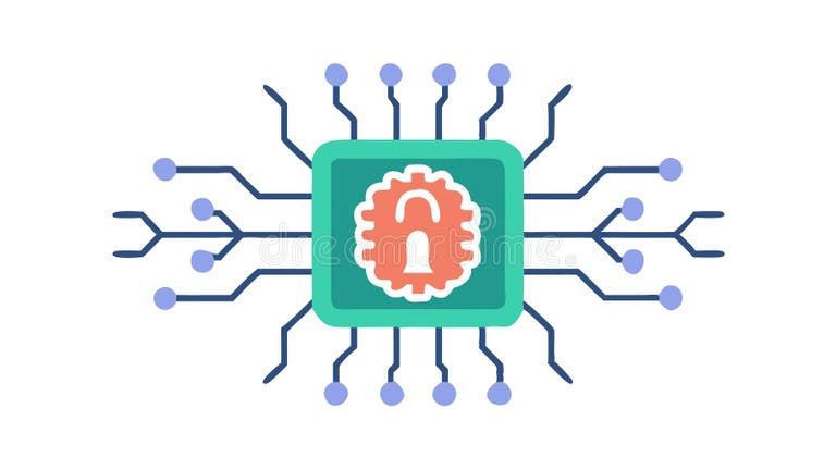 Secure Data Lock Chip Icon, Cybersecurity, Vector Design Generative AI Stock Vector ...