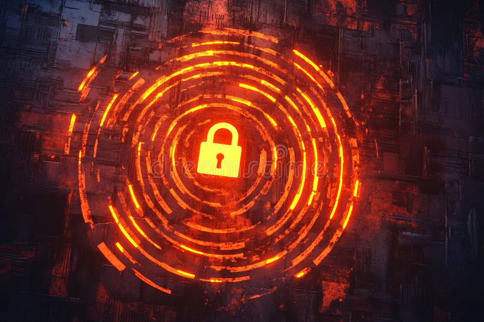 Secure Data Protection Concept with Lock Symbol and Digital Background ...