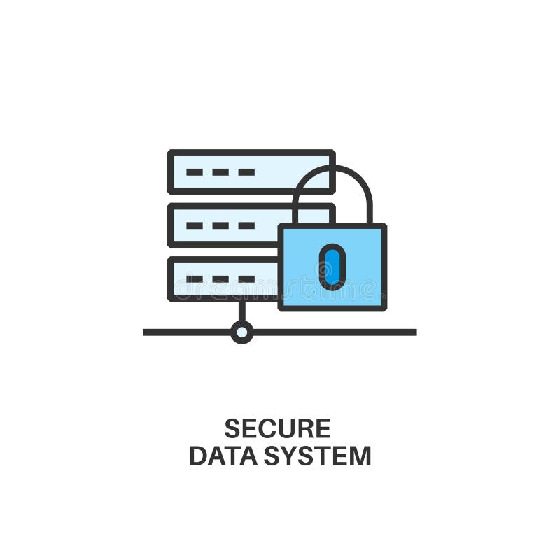 Secure data system icon stock vector. Illustration of digital - 89454597