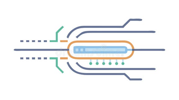 Secure Data Transfer, Encrypted Communication, Digital Information Flow. Vector Design ...
