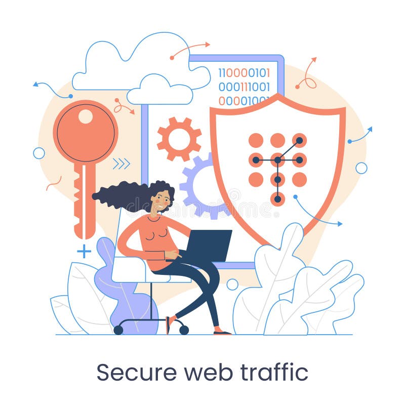 Secure Data Transmission Concept Access Right Safe File Sharing Protected Web Traffic Vpn