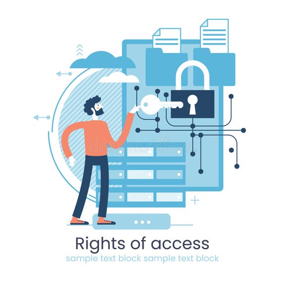 Secure Data Transmission Concept. Access Right. Safe File Sharing ...