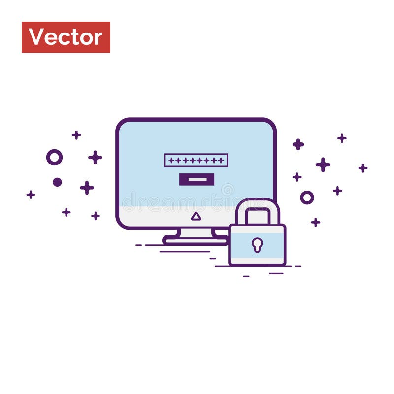 Secure Data on Your Personal Computer Stock Illustration - Illustration ...