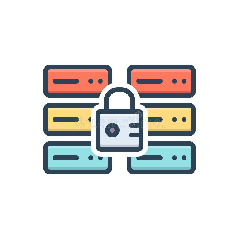Color Illustration Icon for Secure Database, Password and Security ...