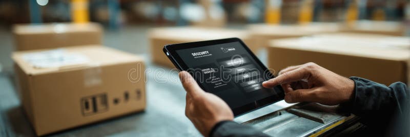 Secure Delivery Pin Code Entry on Tablet in a Warehouse Setting with ...