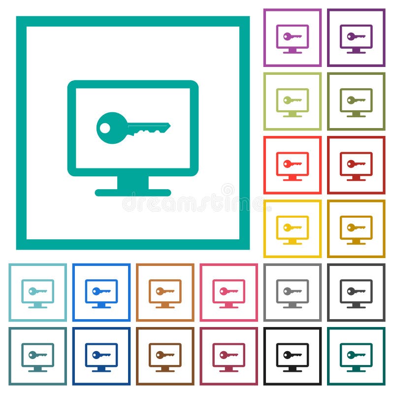 Desktop Flat Icons Set stock vector. Illustration of internet - 44389375