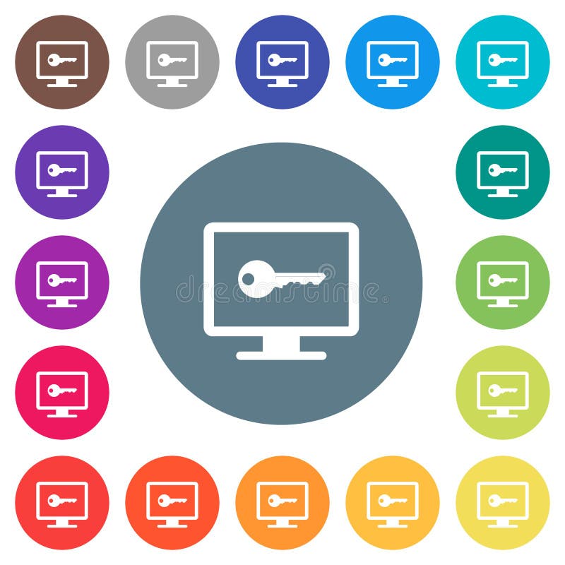 Desktop Flat Icons Set stock vector. Illustration of internet - 44389375