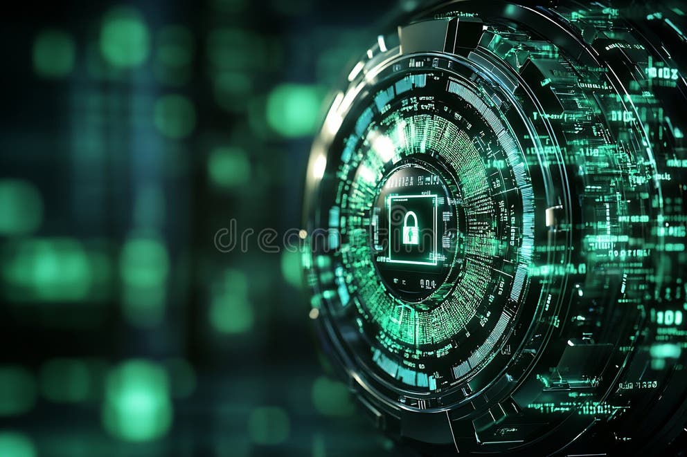 Secure Digital Data Protection System Stock Illustration - Illustration ...