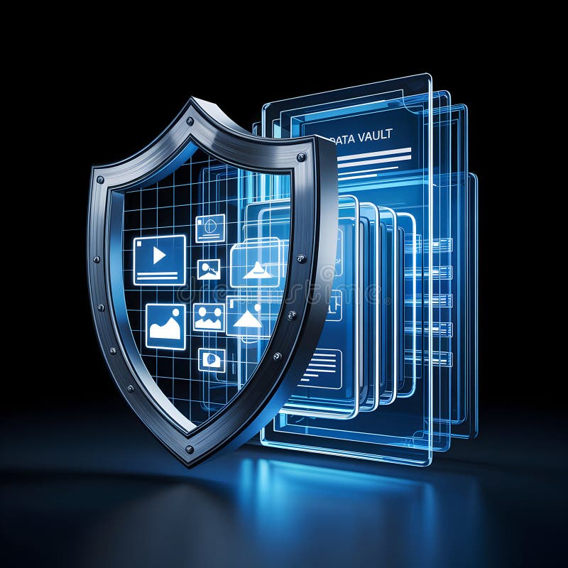 Secure Digital Data Vault Protection Digital Security Stock ...
