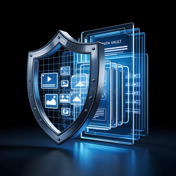 Secure Digital Data Vault Protection Digital Security Stock Illustration - Illustration of ...