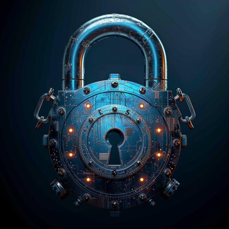 Secure Digital Environment 3D Padlock Symbolizes Cyber Security Concept ...
