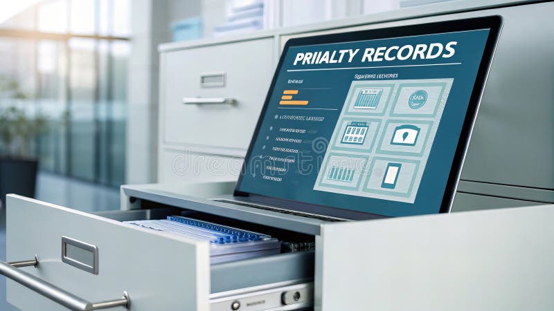 Secure Digital File Cabinet for Health Records, Showcasing Organized ...