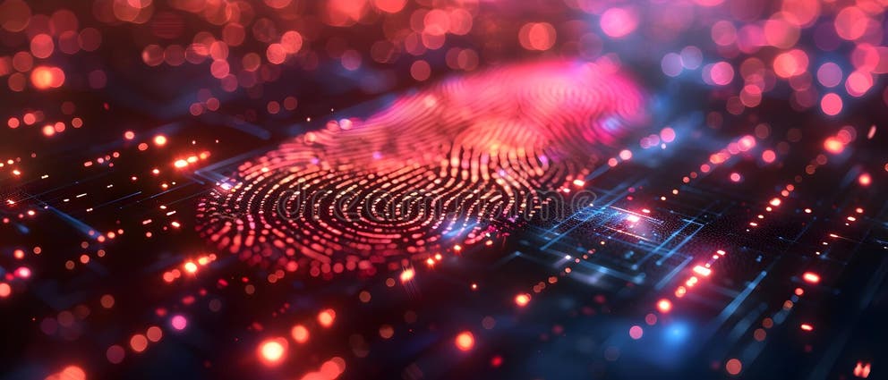 Secure Digital Fingerprint Verification On Circuitry Concept Circuitry