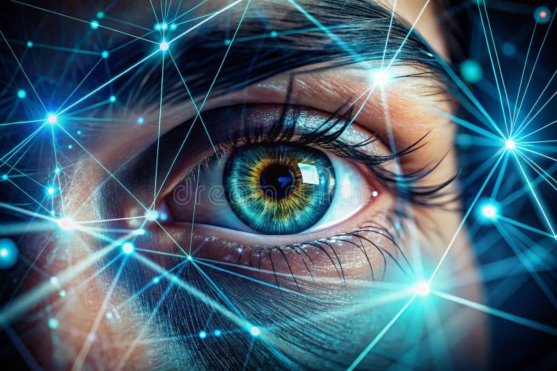 Secure Digital Identity Authentication Futuristic Eye Biometric Network ...