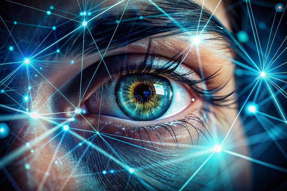Secure Digital Identity Authentication Futuristic Eye Biometric Network ...