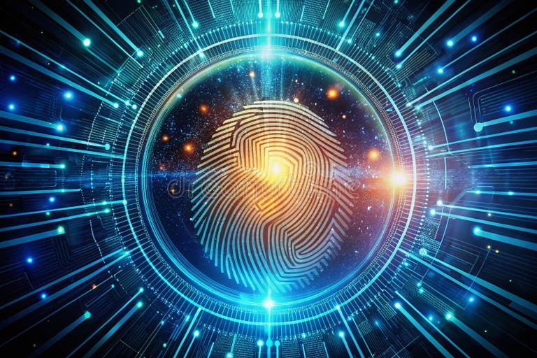Secure Digital Identity a Glowing Fingerprint Protected by Advanced ...