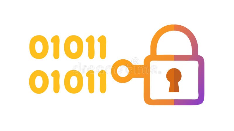 Secure Digital Lock with Binary Code for Cybersecurity, Vector Design Generative AI Stock Vector ...