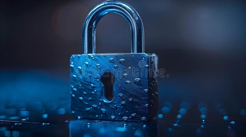 Secure Digital Lock Glows in Cyber Safety Blue. Concept Cyber Security ...
