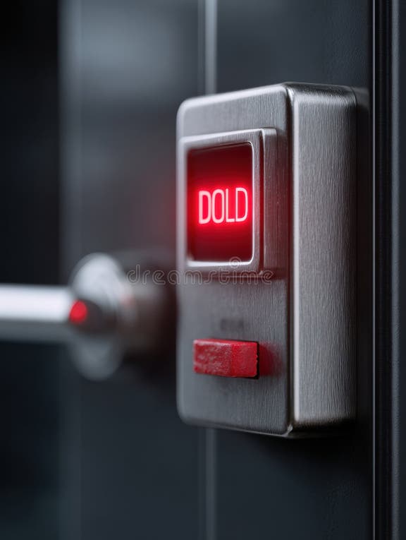 Secure Digital Lock with Red Access Denied Alert Displayed Prominently ...