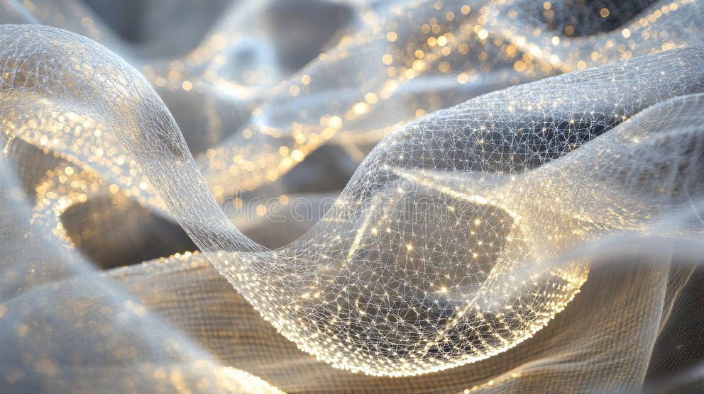Secure Digital Network Abstract Luminous Woven Mesh Background for ...