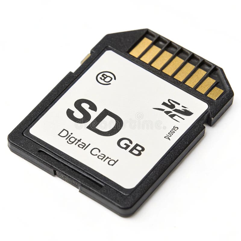Secure Digital SD Memory Card Isolated on White Background Stock ...