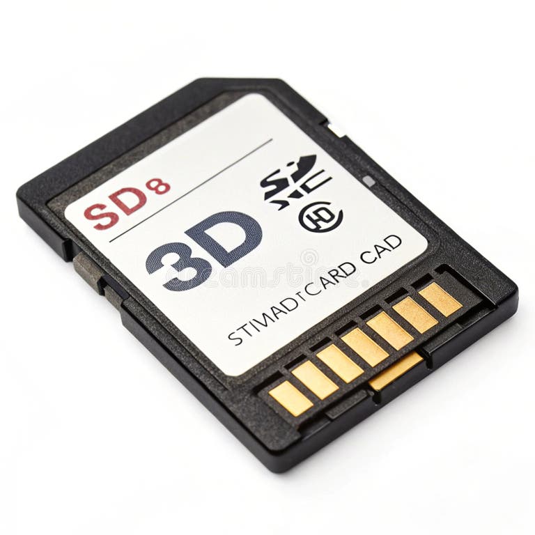 Secure Digital SD Memory Card Isolated on White Background Stock ...