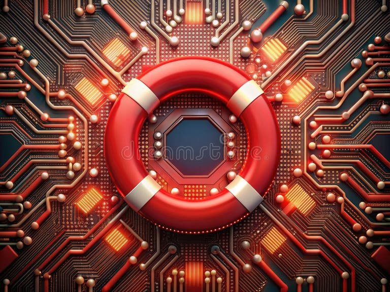 Secure Digital Support a Geometric Life Preserver Symbolizing Robust ...