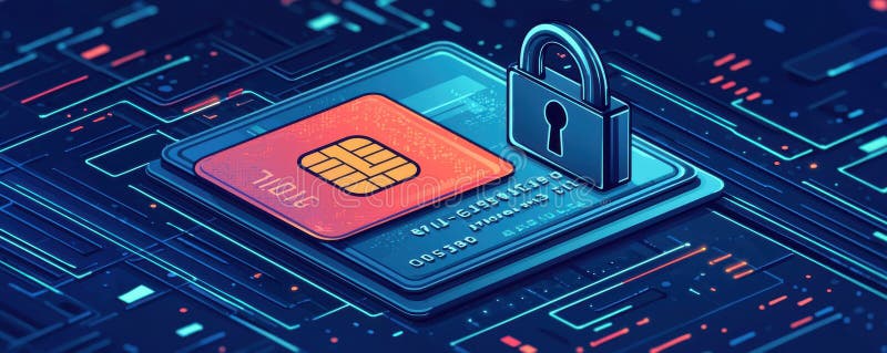 Secure Digital Transaction Concept Featuring Credit Card with Lock and ...