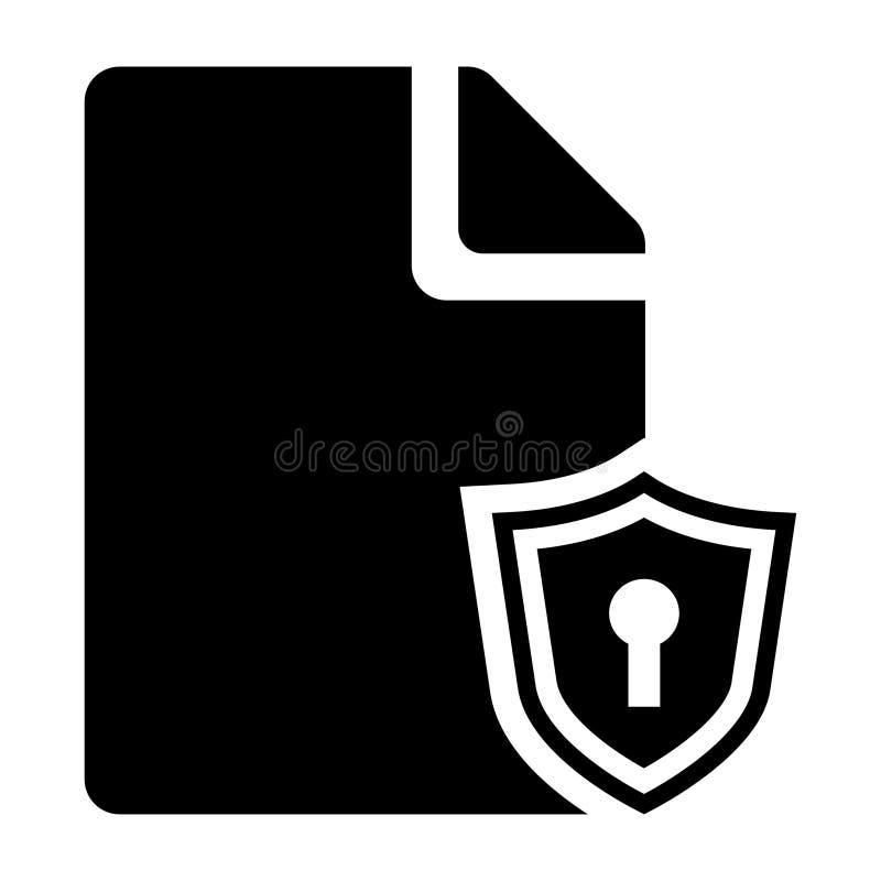 Secure Document Icon stock vector. Illustration of document - 284064739