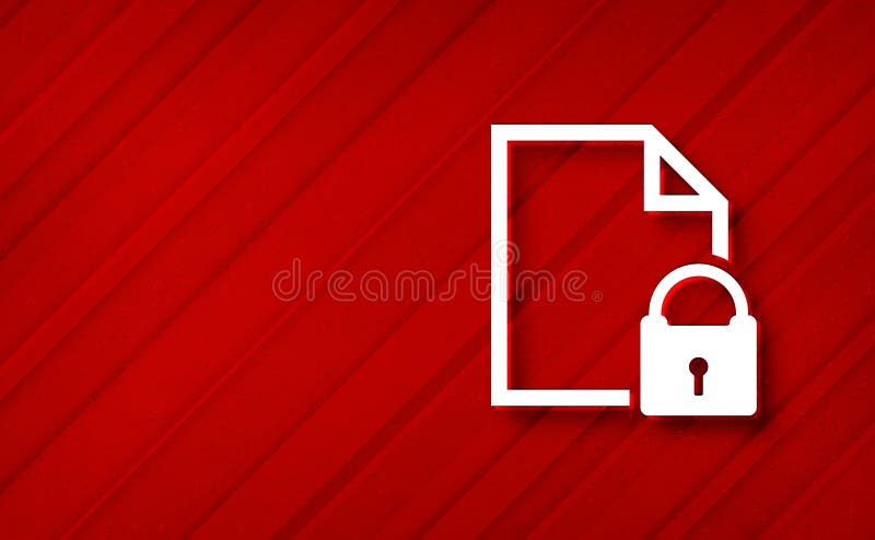 Secure Document Icon Dreamy Abstract Red Background Diagonal Stripe ...