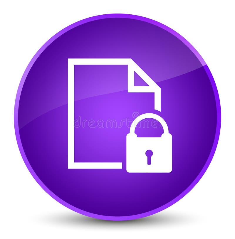 Secure Document Icon Elegant Purple Round Button Stock Illustration ...