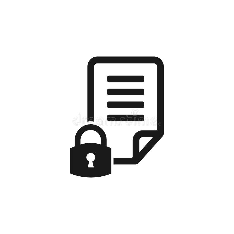 Secure Document Icon. File Sign. Page with Lock Security Symbol. File ...